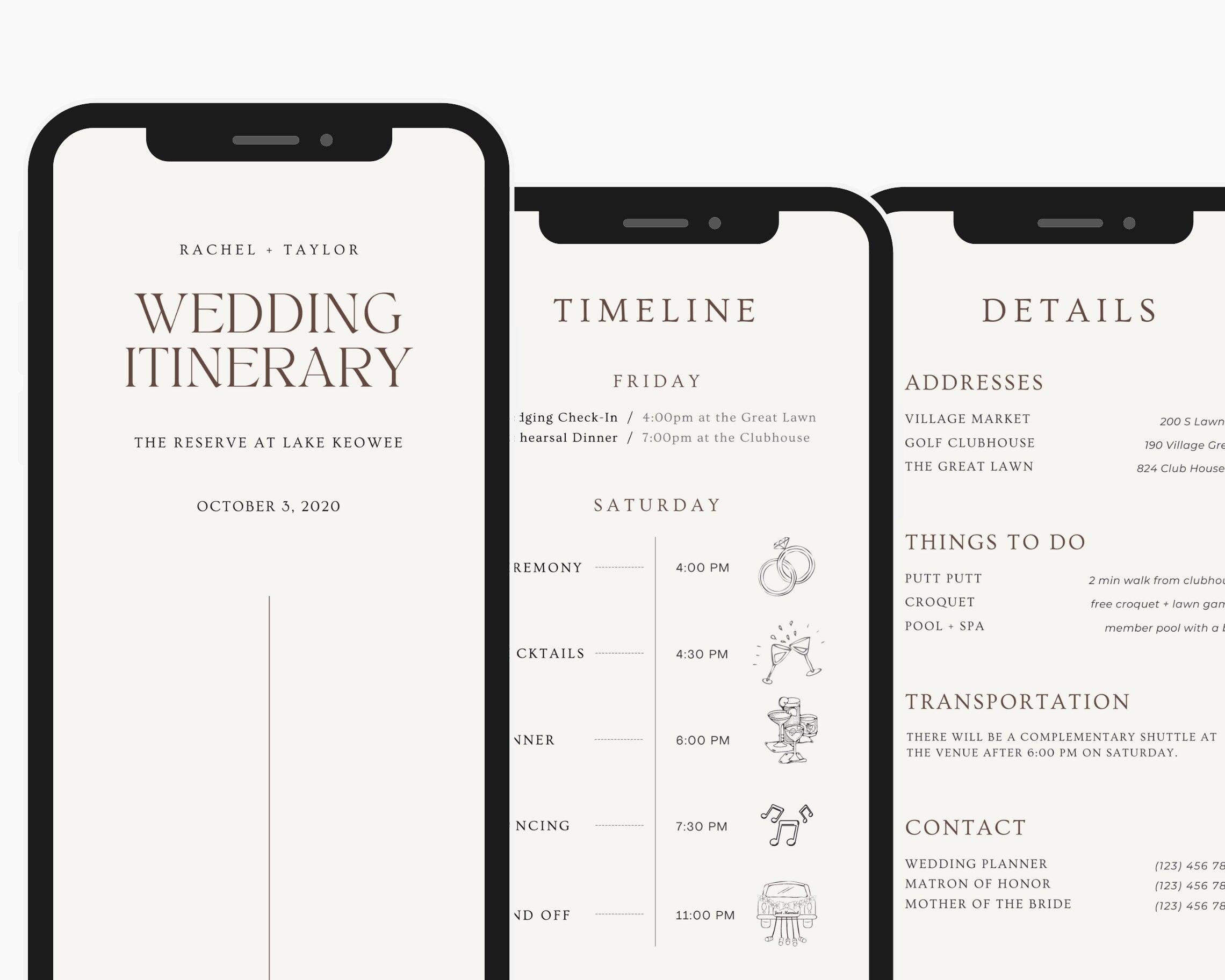 Mobile Wedding Itinerary Template | Edit on Canva – Shop Solid Society