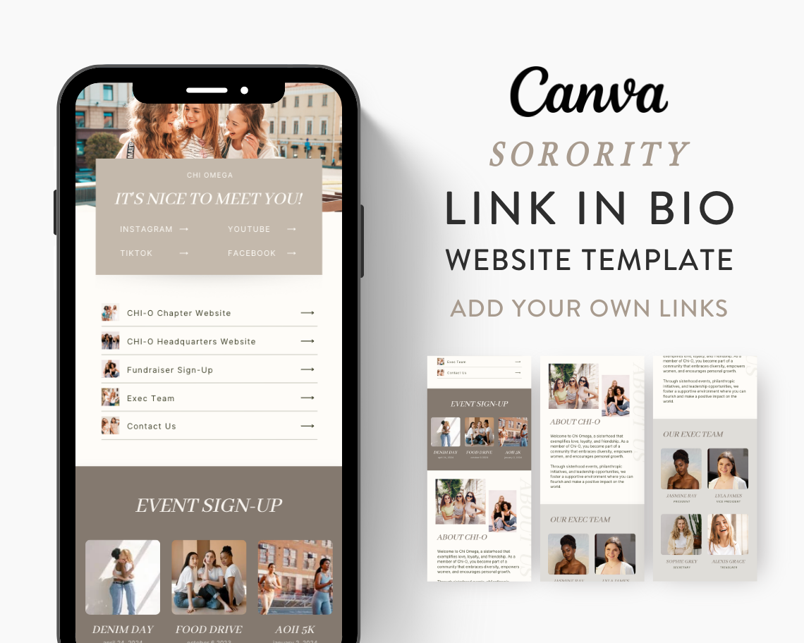 Greek Life Canva Link In Bio Template | Neutral – Shop Solid Society